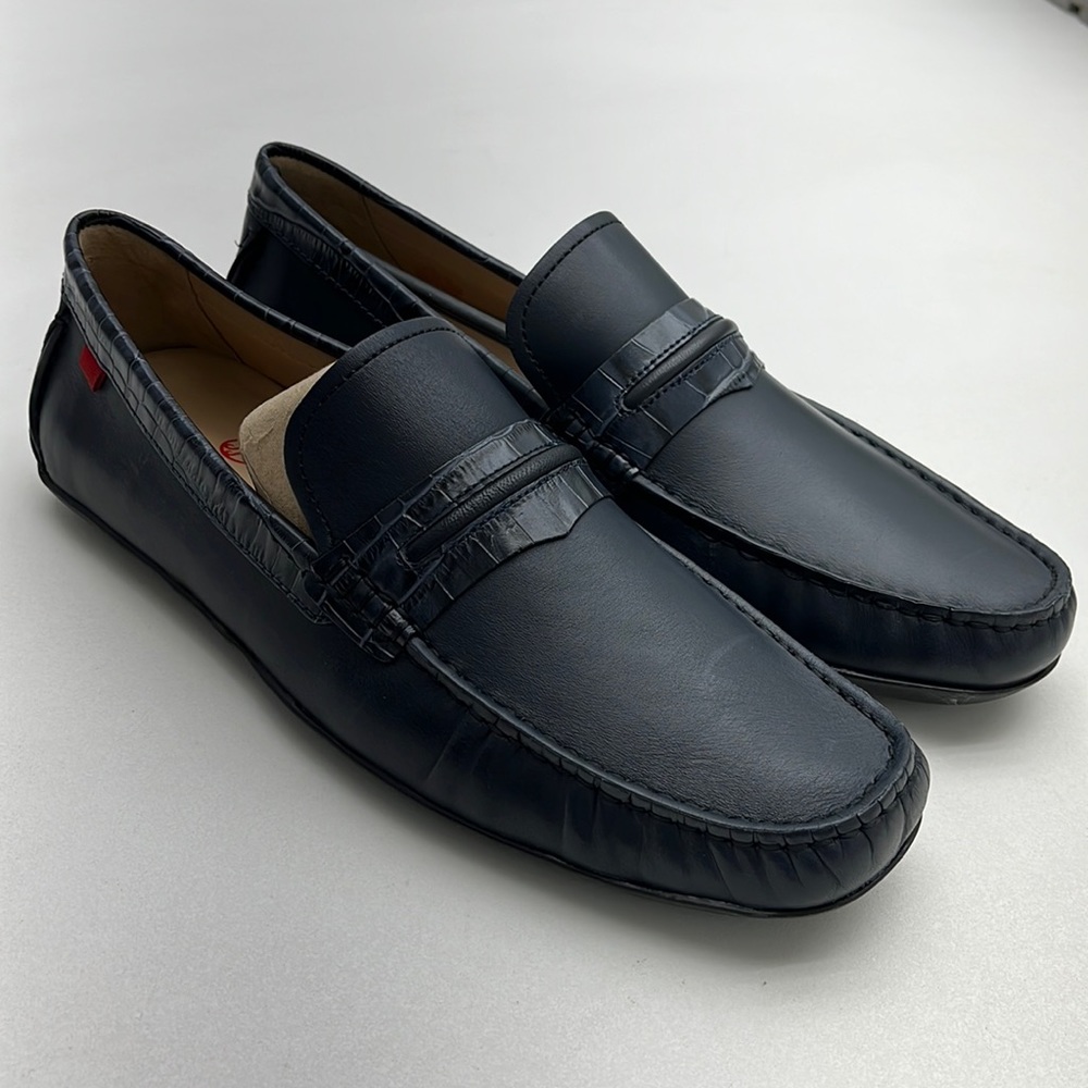 New Marc Joseph Smokey Blue Leather Driving Mocs Loaf… - Gem